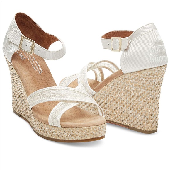 Toms Shoes Toms Lace Wedges Poshmark